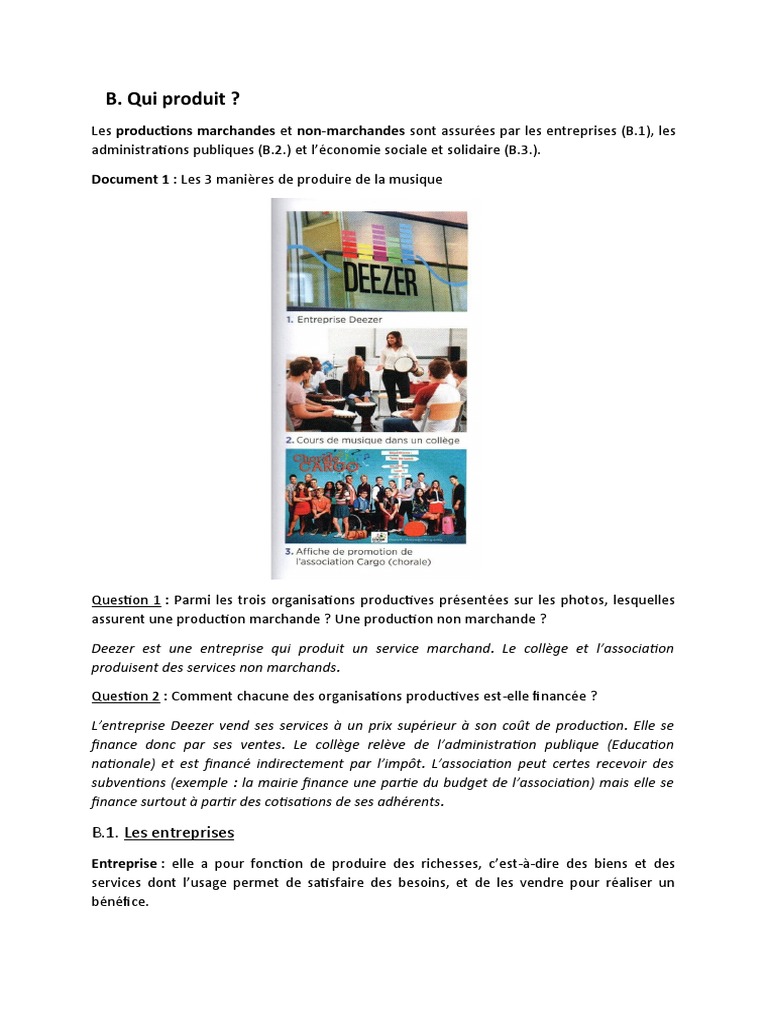 Production marchande et non marchande | PDF | Économie sociale ...