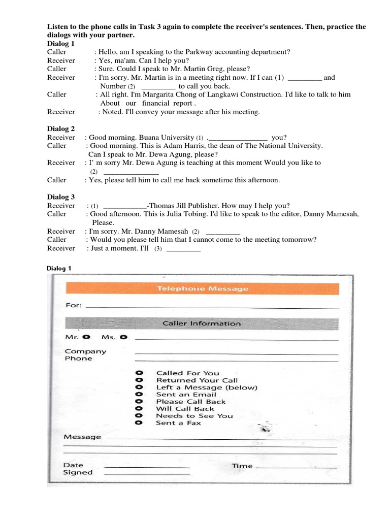 Listen To The Phone Calls | PDF | Language Arts & Discipline | Teaching ...