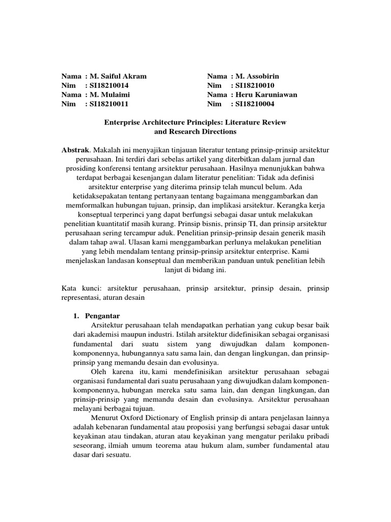 Arsitektur Enterprise | PDF