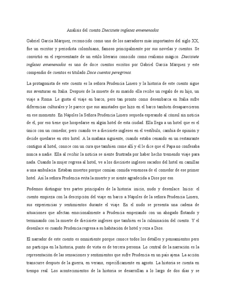 Análisis Del Cuento | PDF | Cuentos | Narración