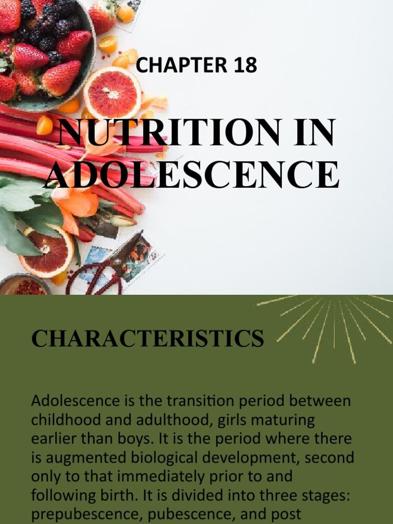 Nutrition in Adolescence | PDF | Foods | Vitamin