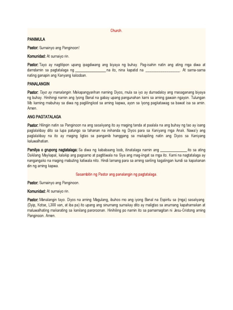 Rito NG Pagtatalaga | PDF