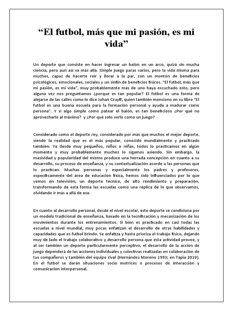 Ensayo Futbol | PDF | Deportes | Asociación de Futbol