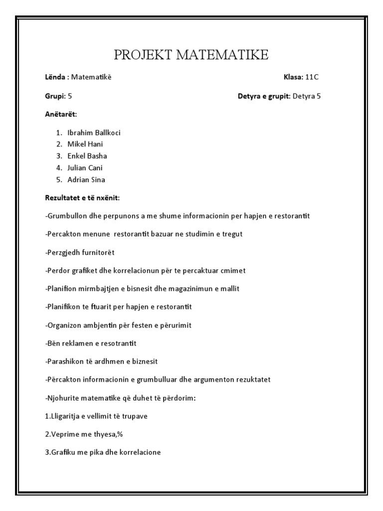 Projekt Matematike | PDF