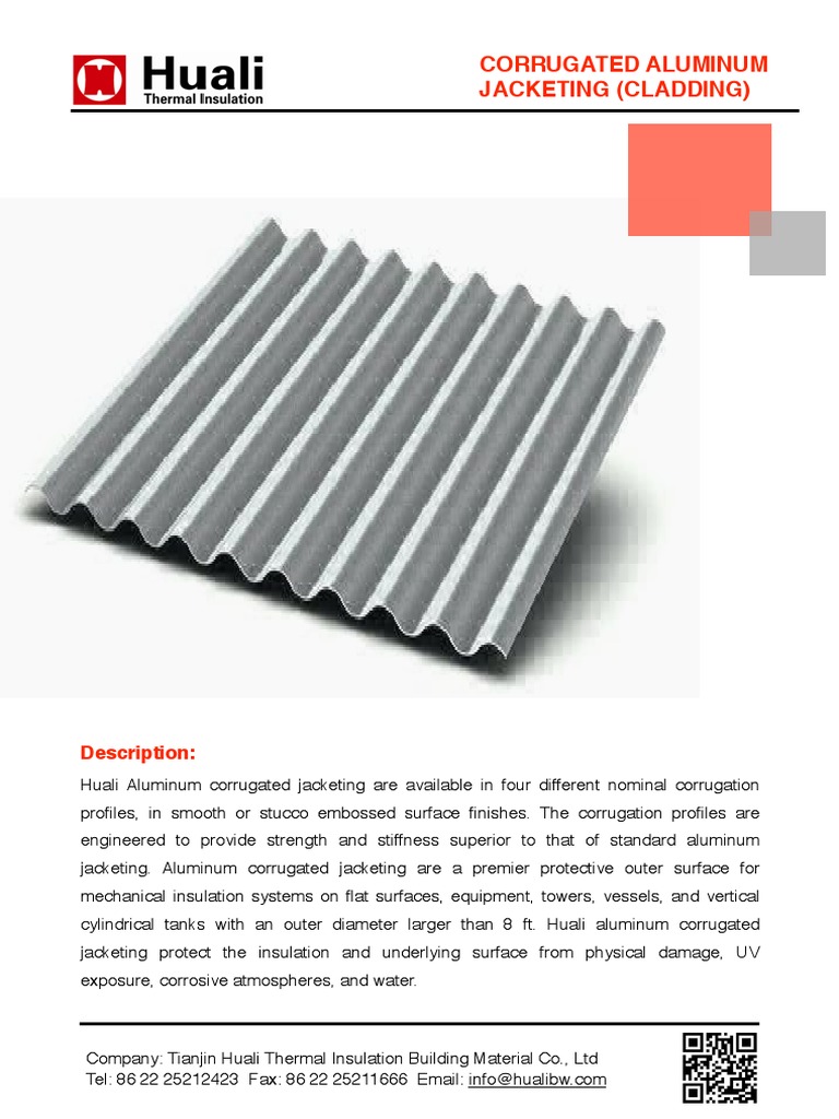 Corrugated Aluminum Jacketing Cladding | PDF | Aluminium | Sheet Metal