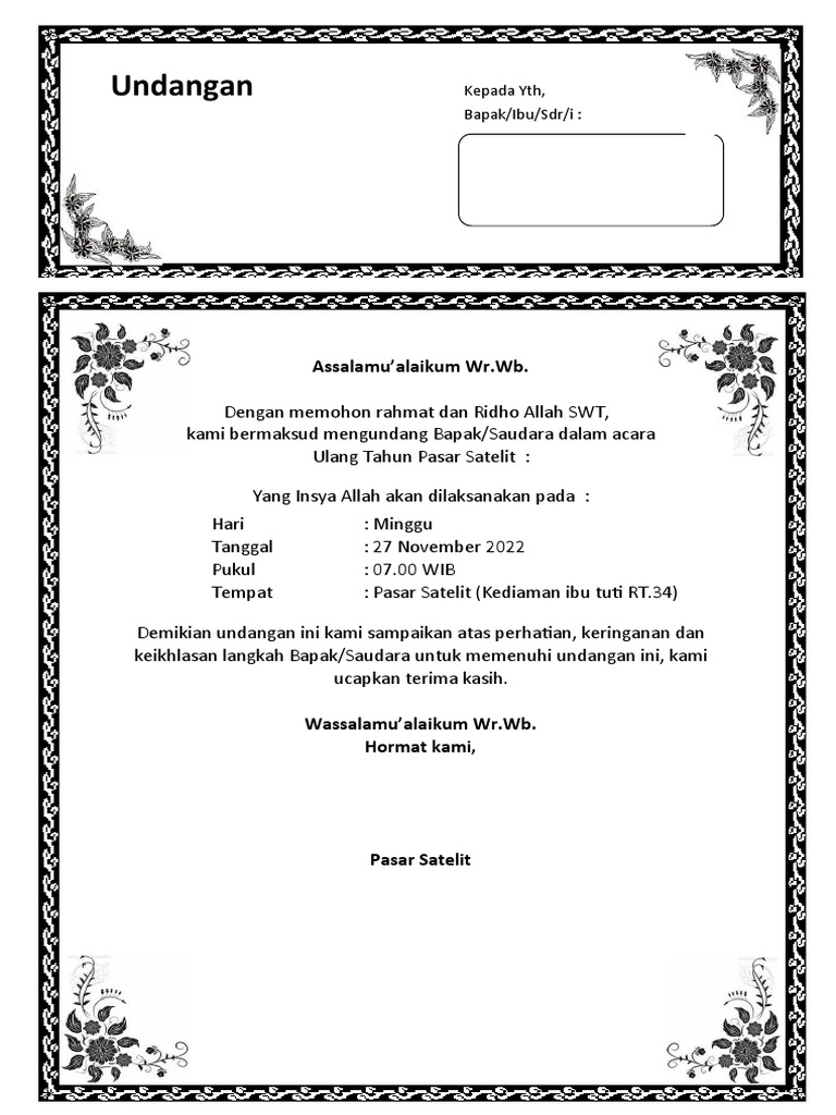 Undangan Rapat Panitia | PDF