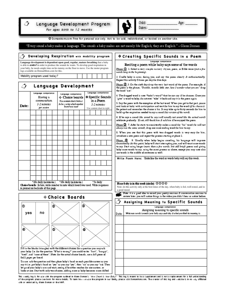 Language Development Program Birth 12 Months | PDF | Poetry | Language Development