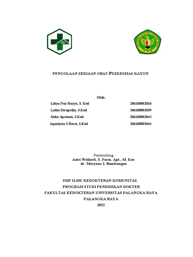 Pengelolaan Obat Puskesmas Kayon | PDF