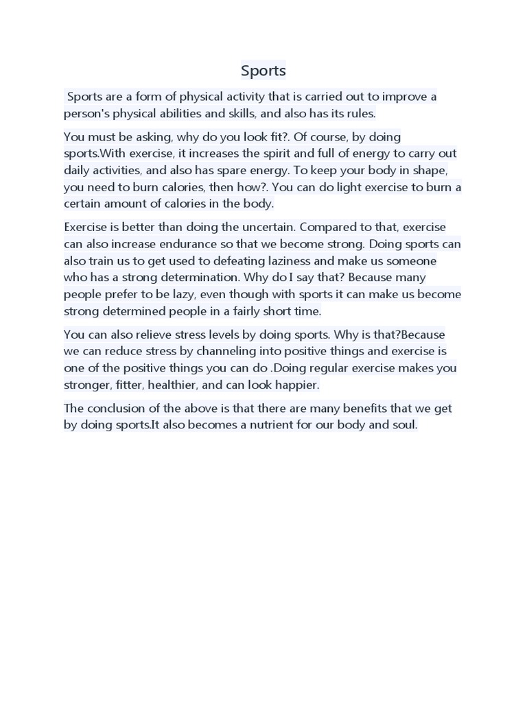 Teks Analytical Exposition (Sports) | PDF