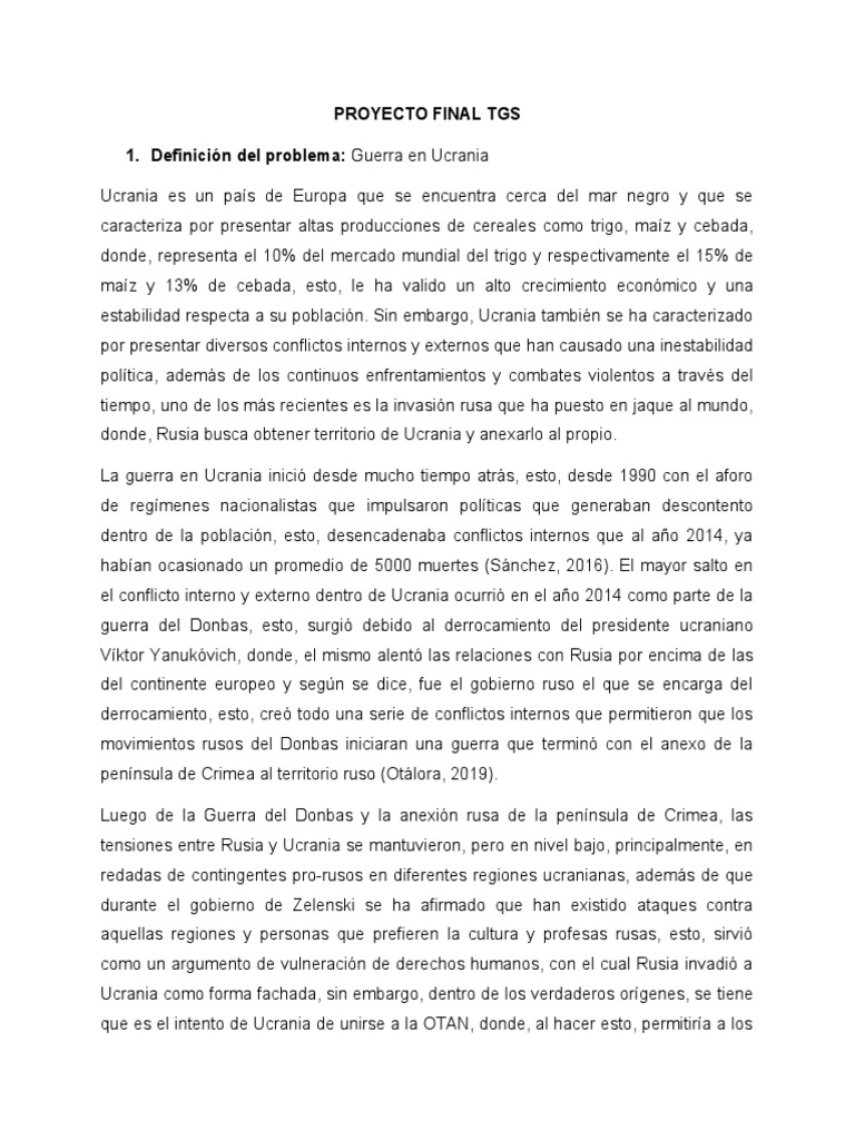 Proyecto Final Tgs | PDF | Ucrania | Crimea