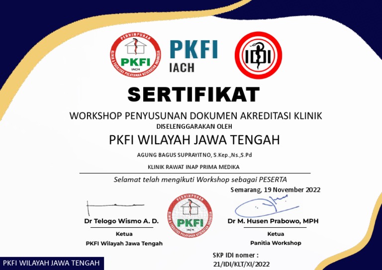 SERTIFIKAT WS 19 Nop 2022 AGUNG BAGUS SUPRAYITNO, S.Kep.,Ns.,S.Pd | PDF