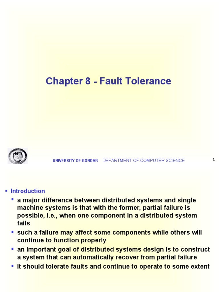 Chapter 8-Fault Tolerance | PDF | Science & Mathematics Chapter 8-Fault Tolerance | PDF | Science & Mathematics