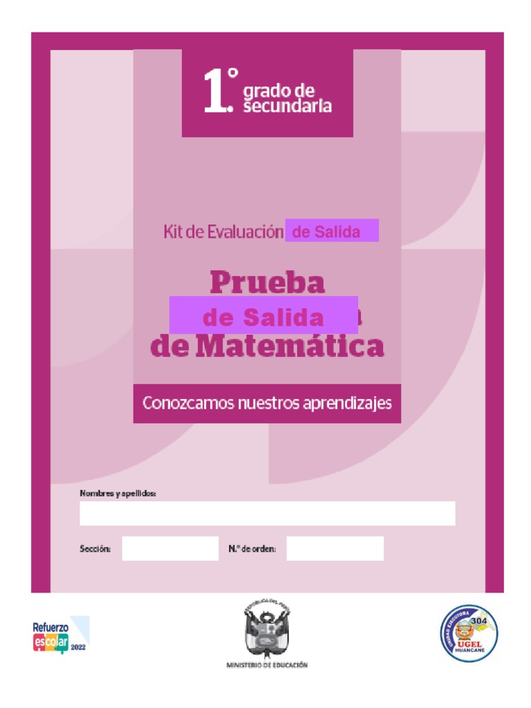Prueba - Salida - 1º Grado - Matemática - Re | PDF | Triángulo | Balanza