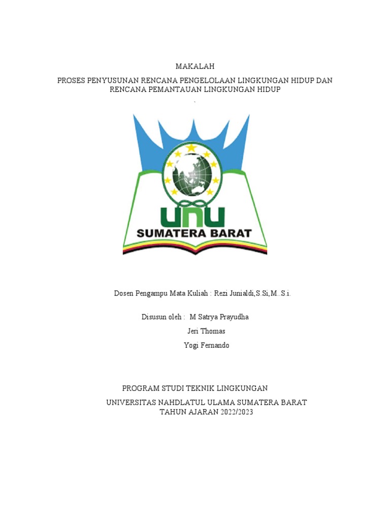 Makalah AMDAL RKL Dan RPL Kelompok 1 | PDF