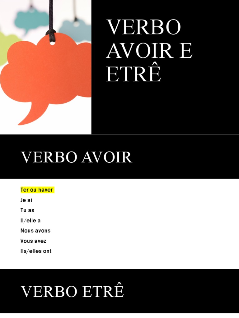 Conjugaison des verbes Être et Avoir | PDF
