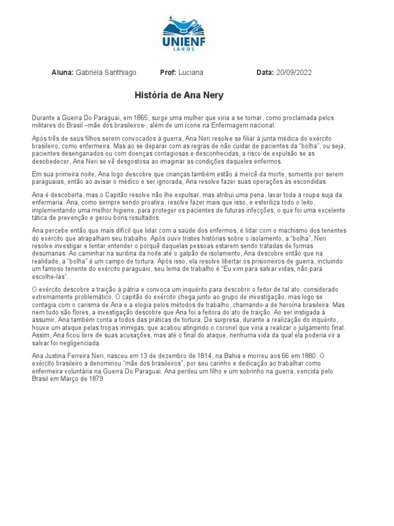 Resenha Do Filme Ana Nery | PDF | Enfermagem