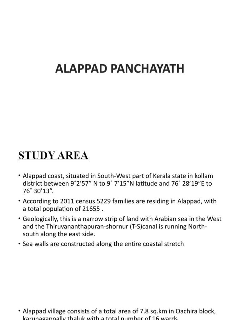 Alappad Panchayat: Coastal Study Overview | PDF | Coast | Sand
