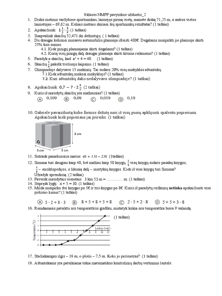 8 Kl. NMPP Pavyzdine Uzduotis - 2 | PDF
