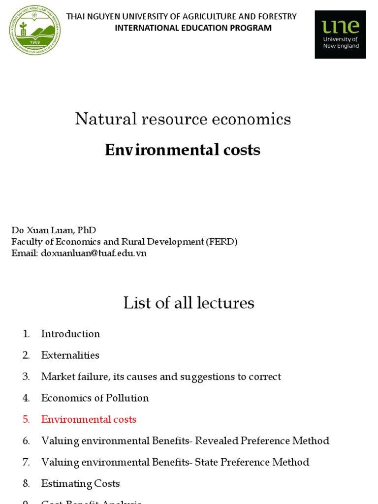 Lecture 5 - Environmental Costs | PDF | Pollution | Climate Change