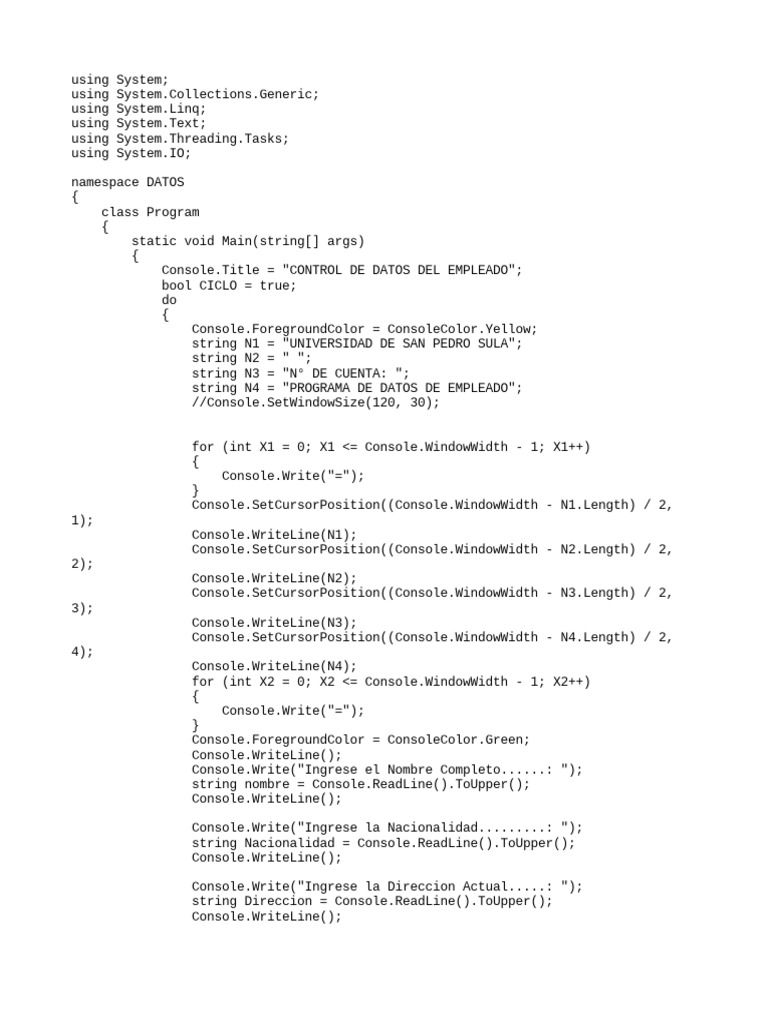 Ejercicio2 Registro | PDF | Programación de computadoras | Ingeniería ...