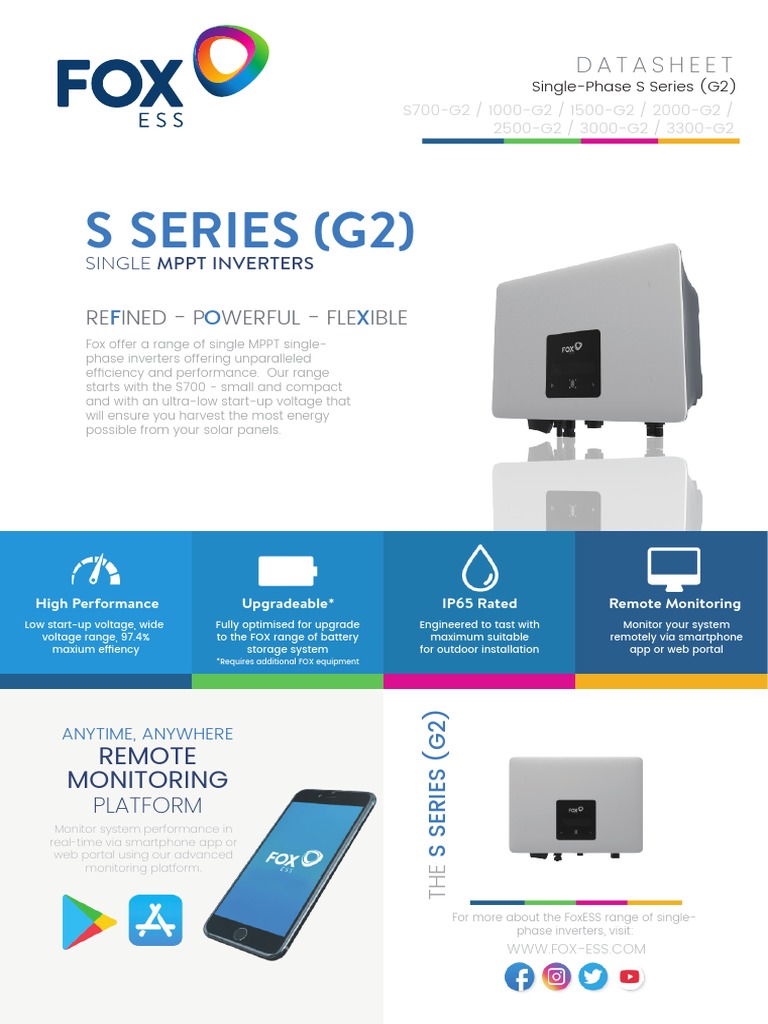 Inverter 1KW Data - SG2-Series-Fox-Ess | PDF | Alternating Current | Electronics