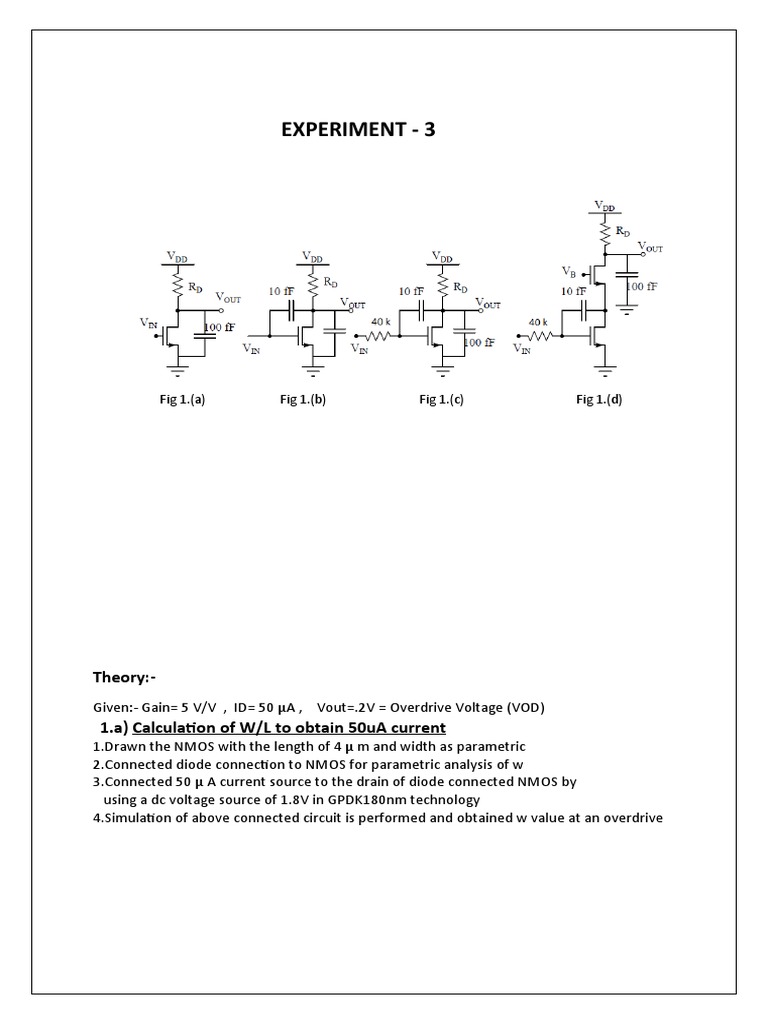 Common Source Amplifier Using Cadence Pdf Amplifier Field Effect Transistor