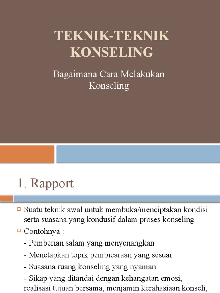 Teknik-Teknik Konseling | PDF