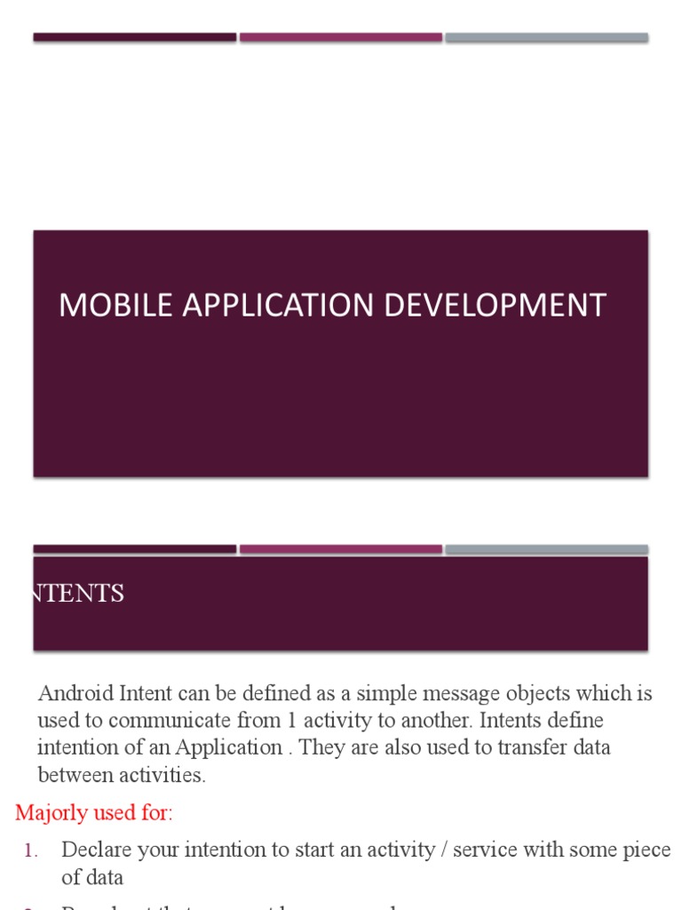 Intents | PDF | Mobile App | Application Software