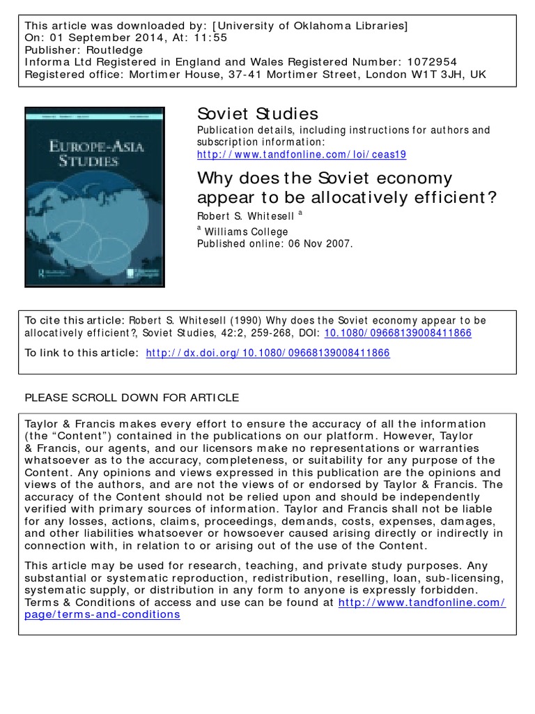 Why Does The Soviet Union Appear To Be Allocatively Efficient | PDF ... Why Does The Soviet Union Appear To Be Allocatively Efficient | PDF ...