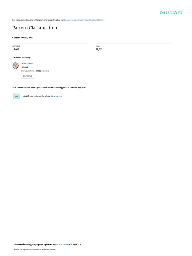 Pattern Classification Pdf Loss Function Statistical Classification