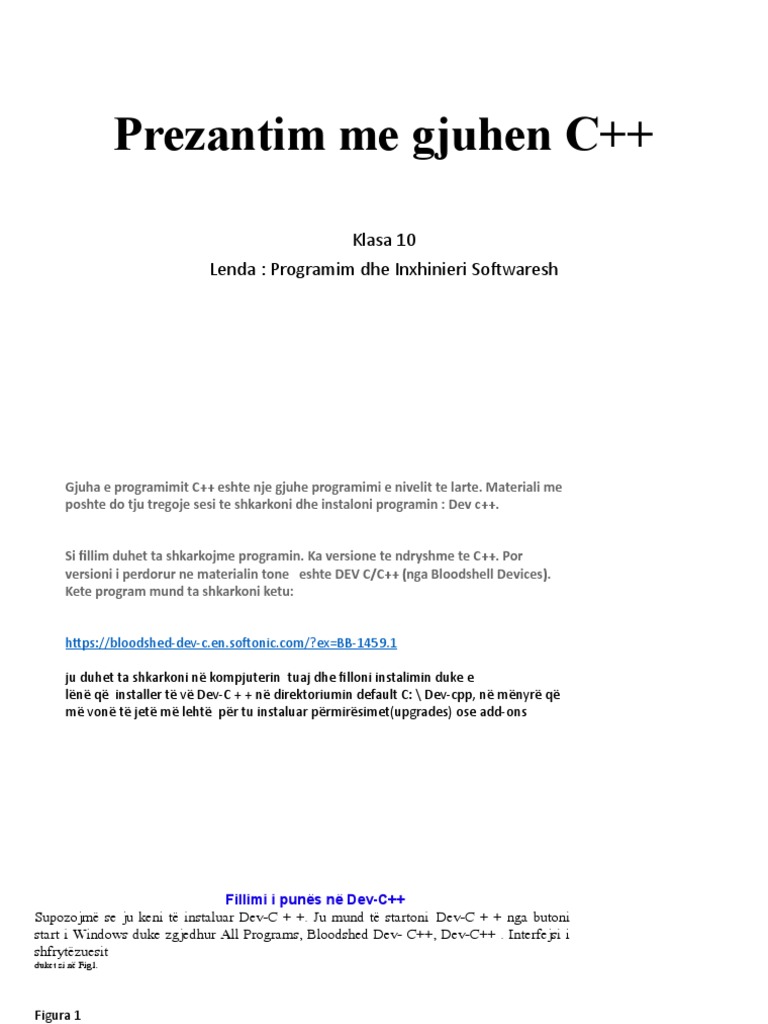 Prezantim Me Gjuhen C++ | PDF