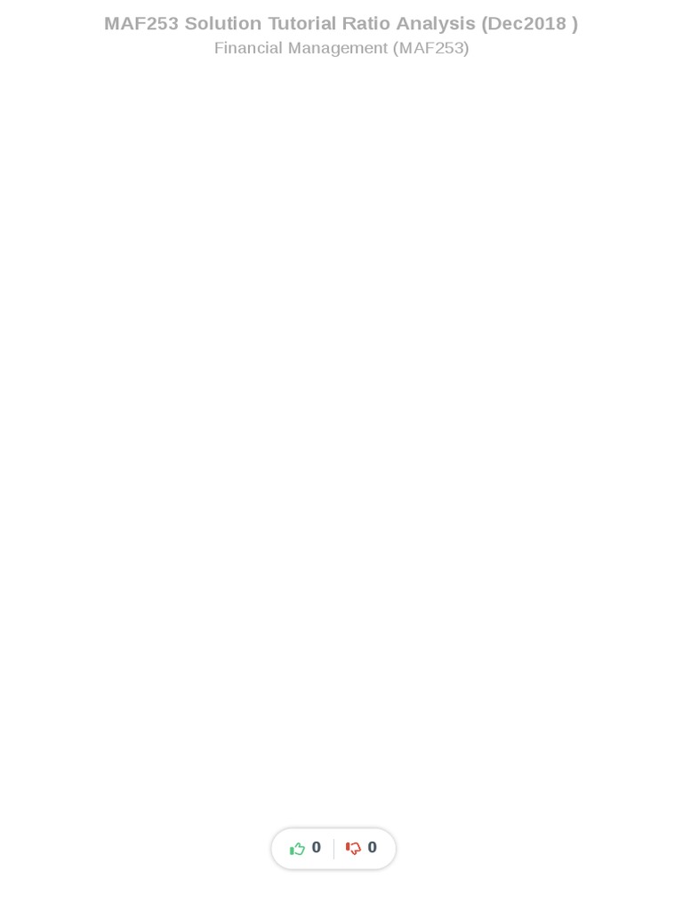 Maf253 Solution Tutorial Ratio Analysis Dec2018 - Compress | PDF | Price–Earnings Ratio ...