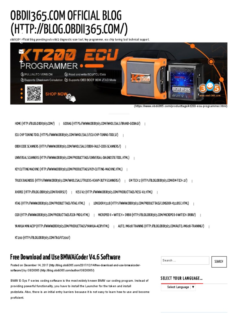 Free Download and Use BMWAiCoder V4.6 Software - OBDII365.com Official ...