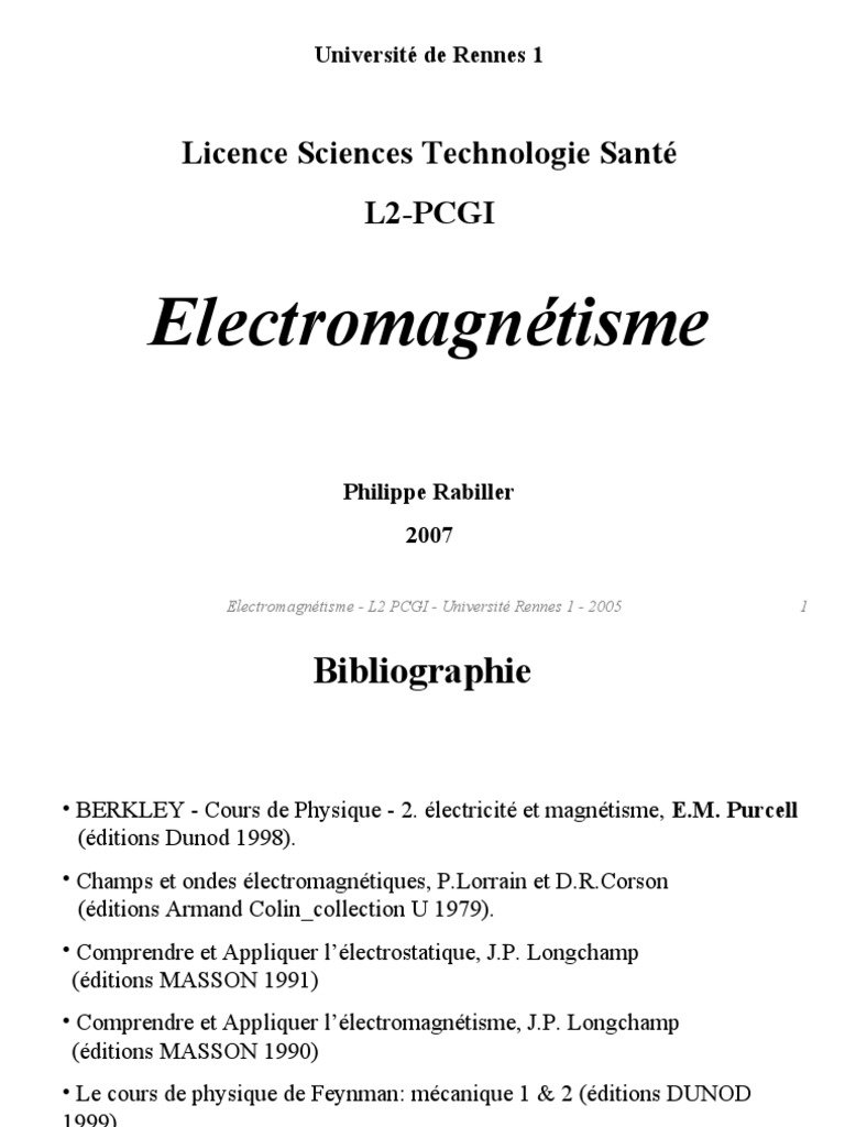 Electromag Pcgi2 ch1 | PDF | Électromagnétisme | Charge électrique