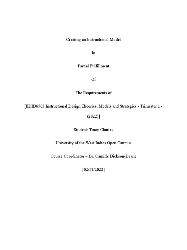 EDID 6503 Assignment 3 | PDF | Instructional Design | Learning