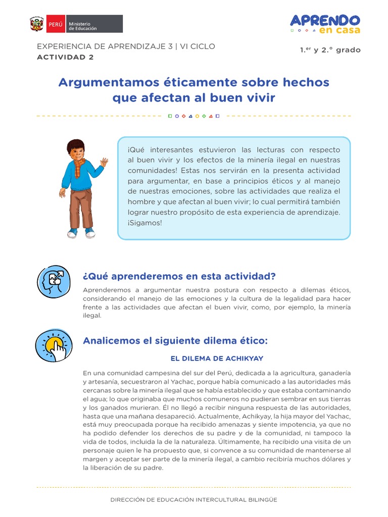 Aec3 Eib Andino Secundaria 1y2 Experiencia3 Desarrollo Act2 | PDF | Las emociones | Moralidad