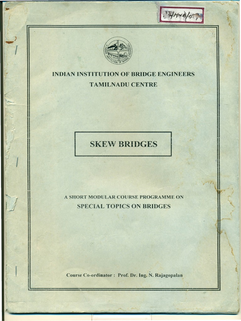 Skew Bridges N-Rajagopalan PDF | PDF | Finite Difference | Bending