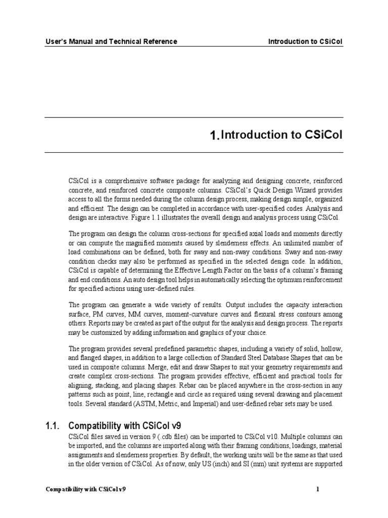 Csi Column Design | PDF | Column | Shape