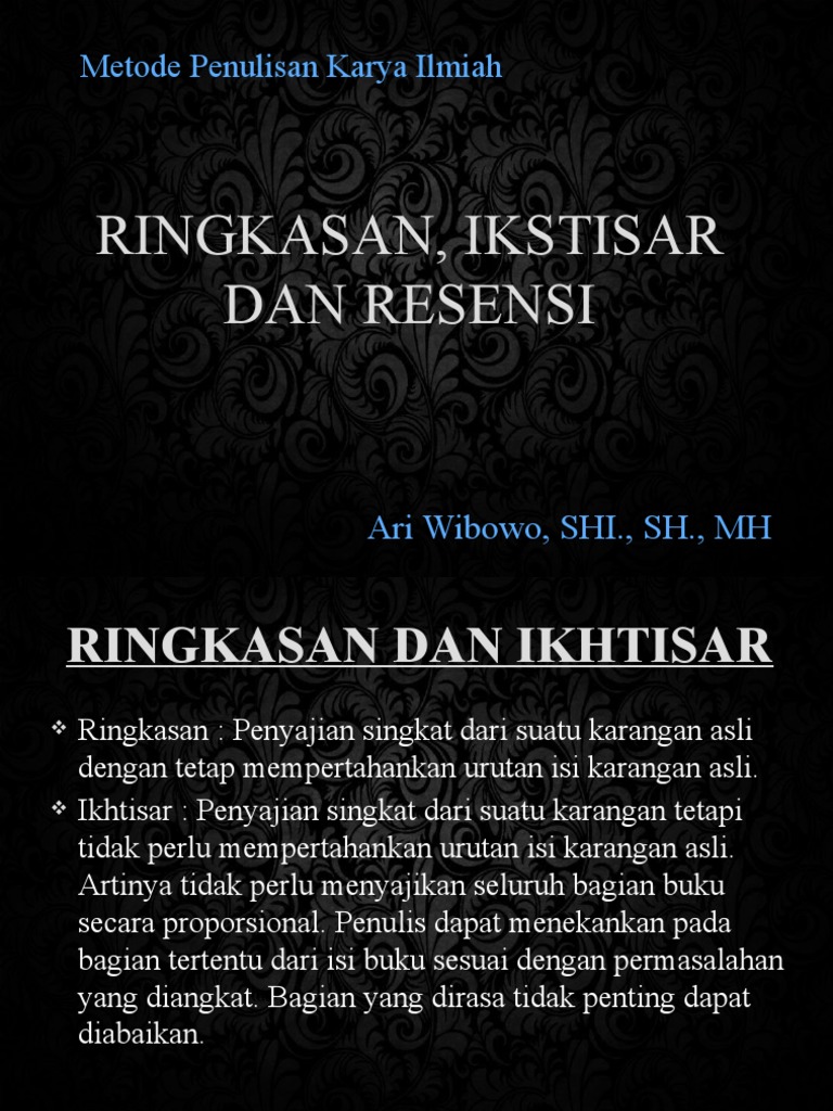 12 Ringkasan Ikhtisar Dan Resensi | PDF