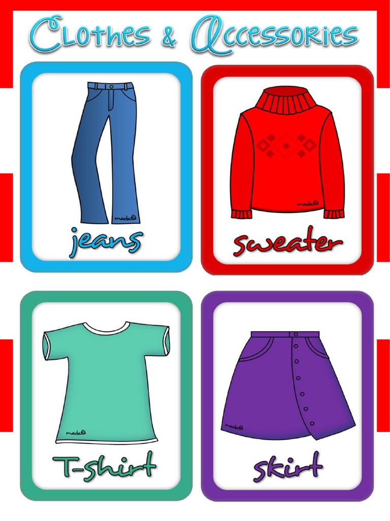 Clothes and Accessories Flashcards Flashcards. | PDF