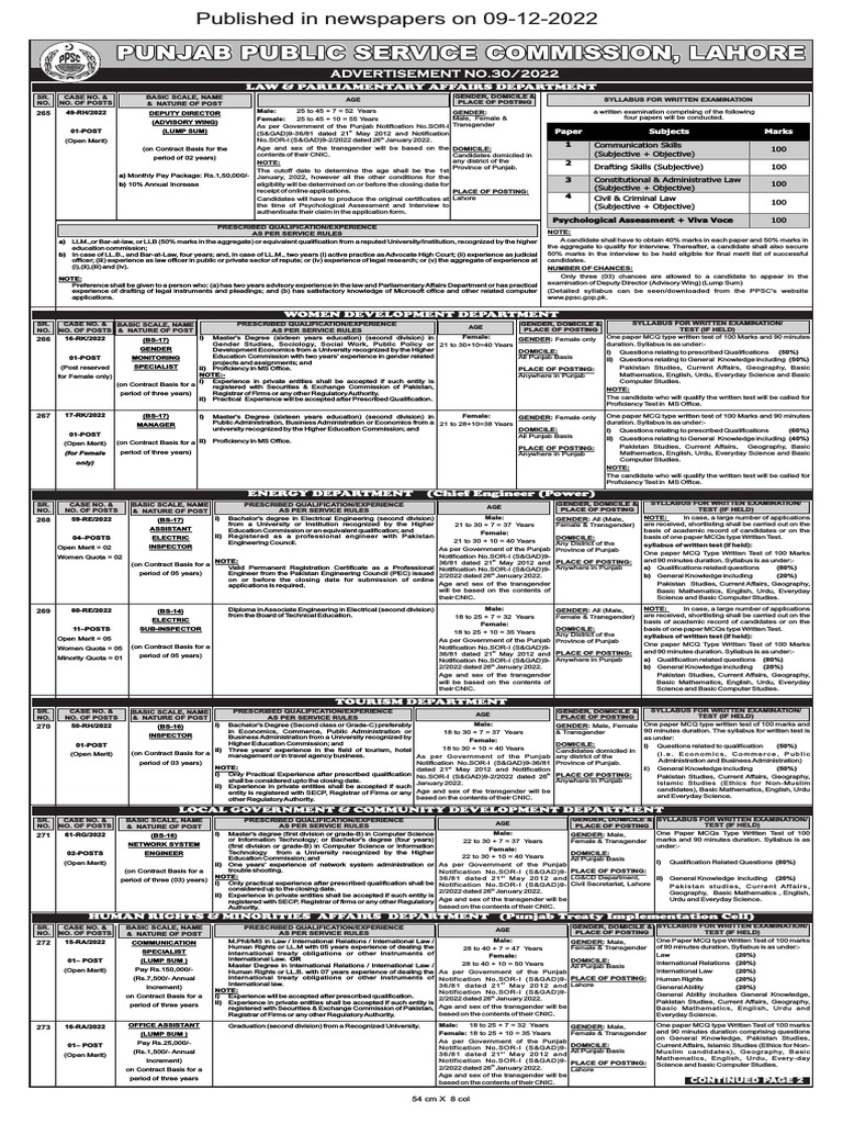 Advt No.30-2022 29-11-2022 X7 Version | PDF | Master Of Science | Academic Degree