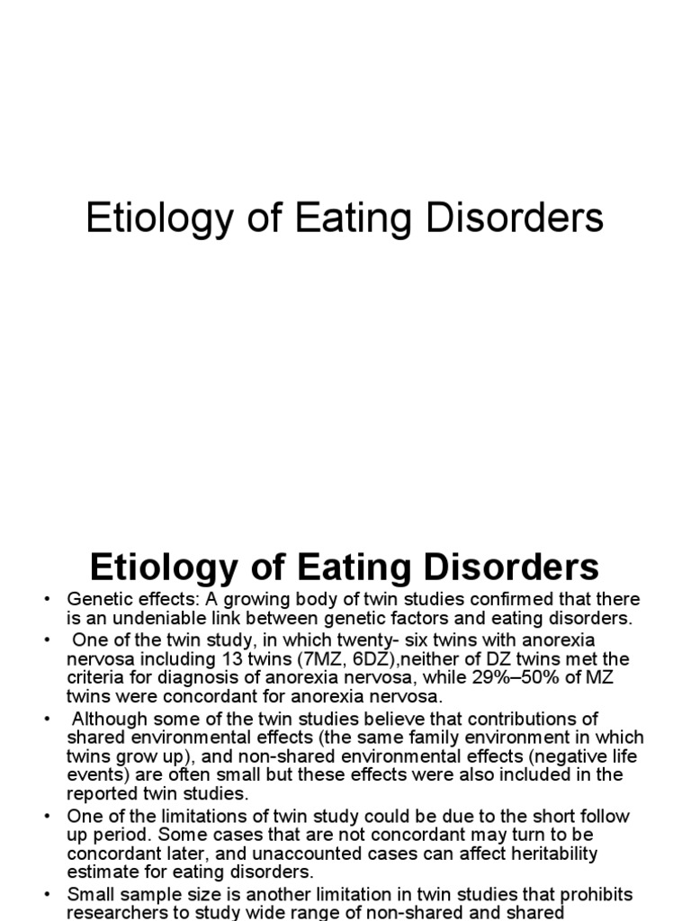 Etiology of Eating Disorders: Genetic, Neurobiological, Psychological ...