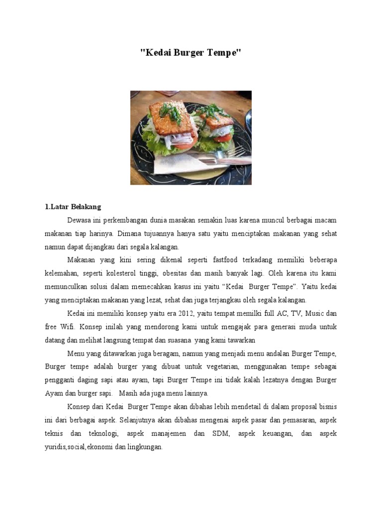 Kedai Burger Tempe | PDF