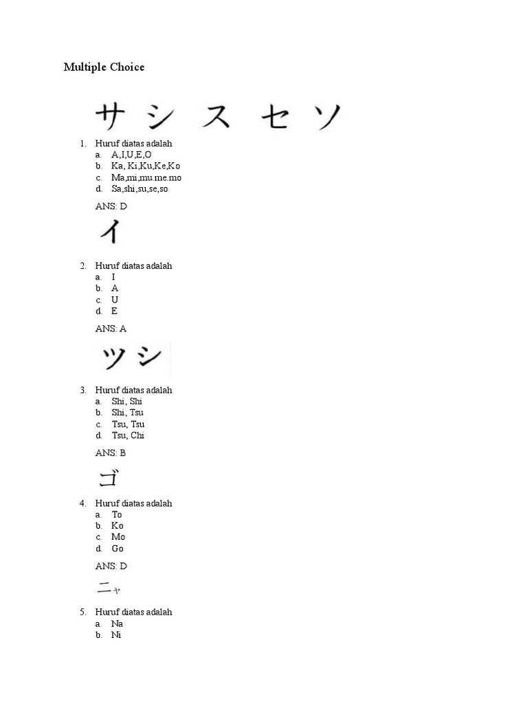 SOAL UTS BAHASA JEPANG Kelas XII | PDF