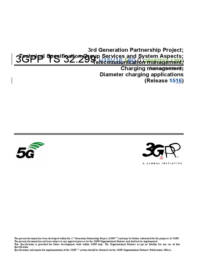 3GPP TS 32.299 | PDF | 3 Gpp | Online And Offline