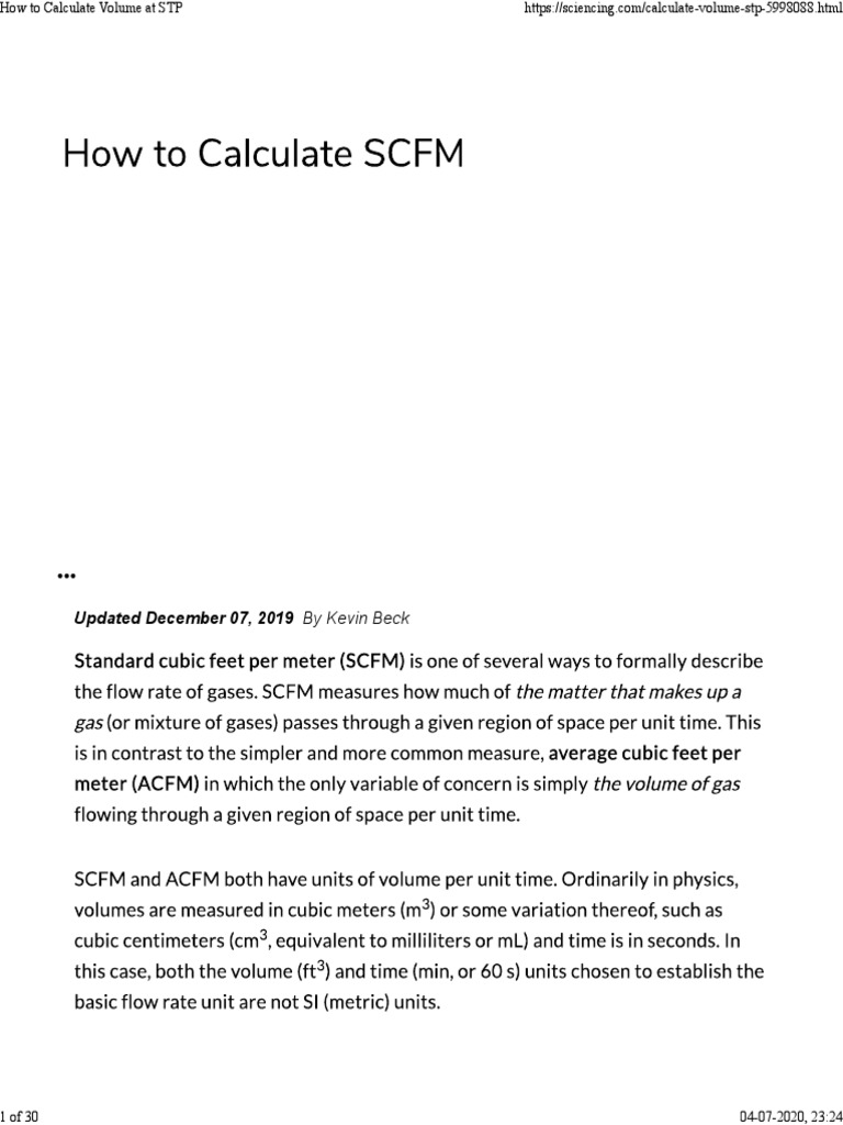 How To Calculate Volume at STP | PDF | Humidity | Metrology