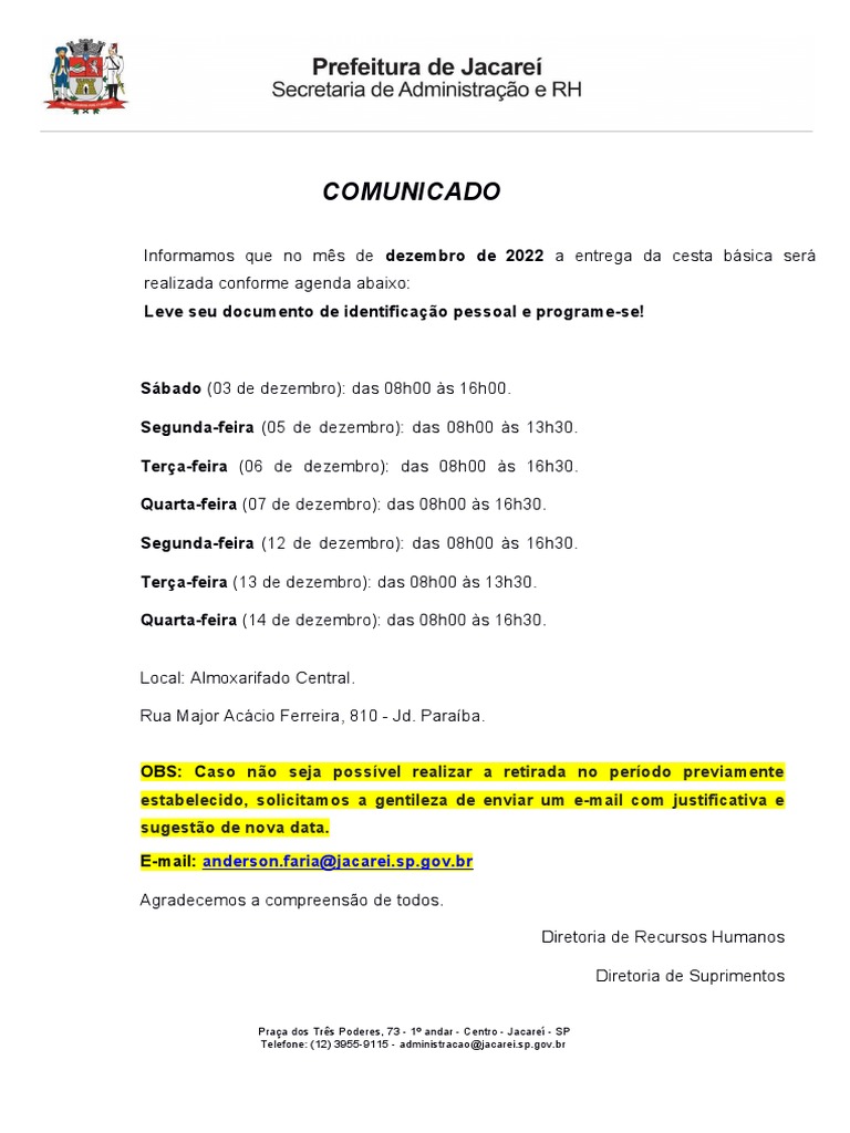 Cesta Básica - COMUNICADO | PDF