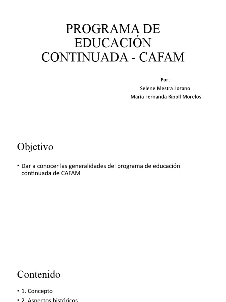 Programa de Educación Continuada CAFAM | PDF | Evaluación | Educación ...