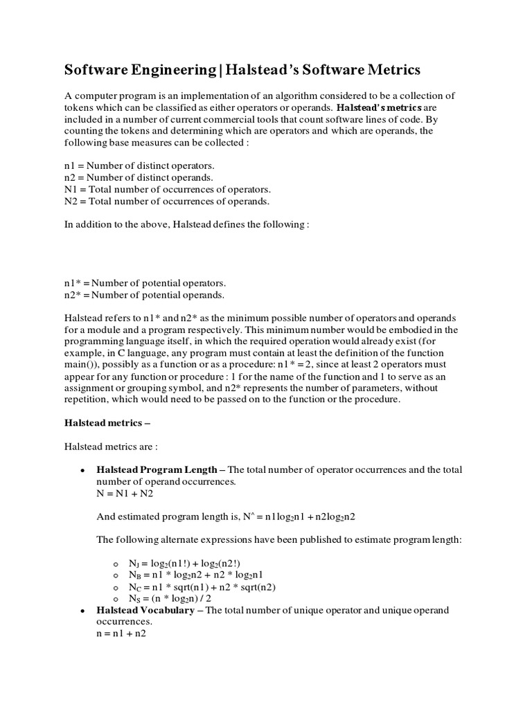 HALSTEAD_EXPLAINED | PDF | Subroutine | Computer Programming