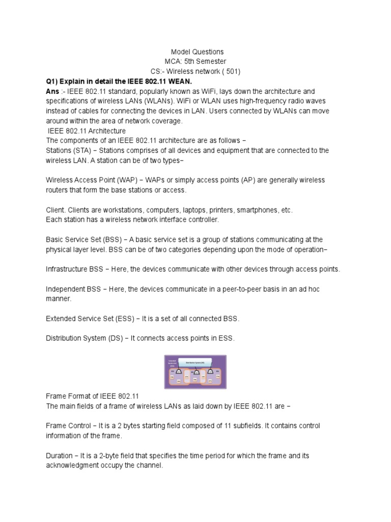 Model Questions | PDF | Wireless Lan | Wireless Ad Hoc Network